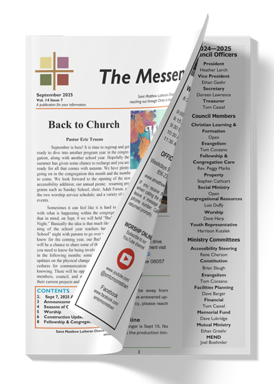 September 2025 Messenger - Saint Matthew Lutheran Church